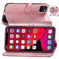 China Flower PU Leather Soft iPhone11 Leather Flip Cases for sale