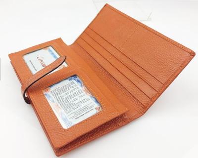 Cina Portafoglio di cuoio arancio della chiusura lampo personale 19.5cm in vendita