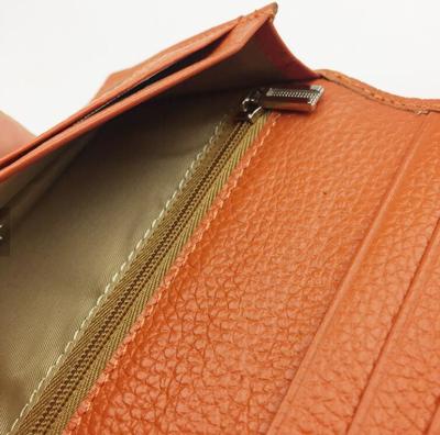 Cina Portafoglio di cuoio arancio della chiusura lampo personale 19.5cm in vendita