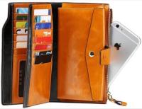 China Multi Pockets RFID Blocking 2.5cm Personalized Zipper Wallet for sale