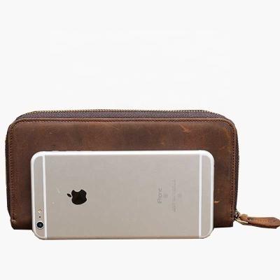 China Bolsa de couro genuína da mudança do zíper do vintage 10cm à venda