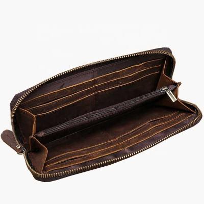 China Bolsa de couro genuína da mudança do zíper do vintage 10cm à venda