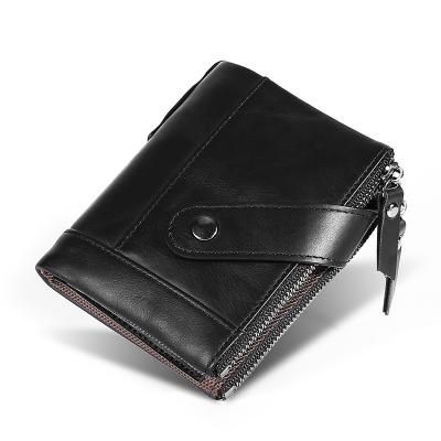 China Buckle PU Leather  11.5cm Double Zipper Wallet for sale