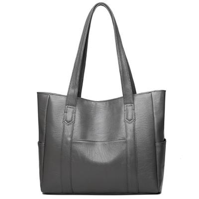 Cina Cuoio classico nero dell'unità di elaborazione delle signore Tote Bags With della chiusura lampo in vendita