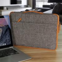 China Brown Polyester 14 Inch Laptop Case Soft Protection for sale
