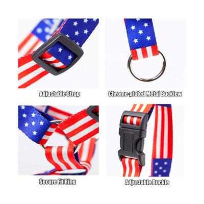 Cina American Flag Pattern Bark Lover Adjustable Harness with For Dogs and Cats Daily Training in vendita