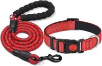China Soft Pet Collar Leash Neoprene Padded Handle Adjustable for sale