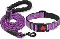 China Soft Pet Collar Leash Neoprene Padded Handle Adjustable for sale