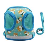 China Soft Padded Mesh Nylon Reflective Traction Neoprene Adjustable Pattern Dog Harness for sale