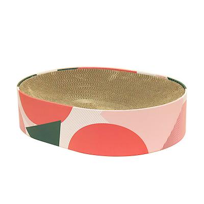 Cina Bordo ondulato ovale Cat Scratching Board interattiva di Cat Scratching Cardboard Durable Recycle in vendita