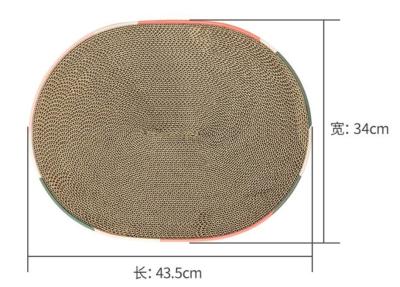 Cina Bordo ondulato ovale Cat Scratching Board interattiva di Cat Scratching Cardboard Durable Recycle in vendita