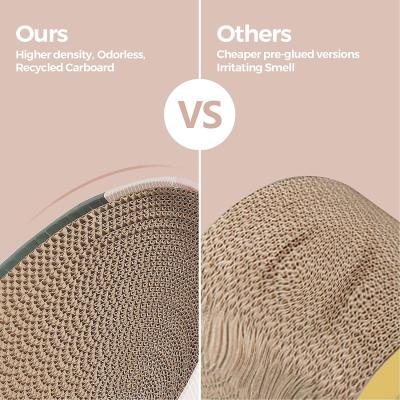 Cina Bordo ondulato ovale Cat Scratching Board interattiva di Cat Scratching Cardboard Durable Recycle in vendita