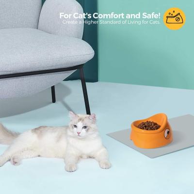 Cina Cat Dish Bowl elevata inclinata, Cat Feeding Bowl inclinata ceramica in vendita