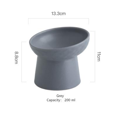 China Matte Ceramic Neck Protection Cat-het Voeden Kom Aangepast Ontwerp Te koop