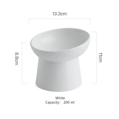 China Matte Ceramic Neck Protection Cat-het Voeden Kom Aangepast Ontwerp Te koop