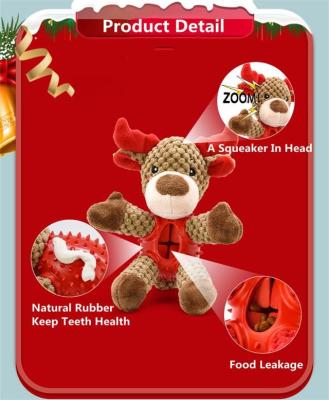 Cina AJ Pet Interactive Toy , Squeaky Stuffed Christmas Pet Food Leakage Toys in vendita