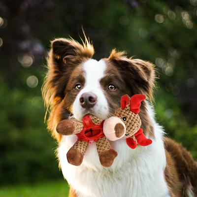 Cina AJ Pet Interactive Toy , Squeaky Stuffed Christmas Pet Food Leakage Toys in vendita