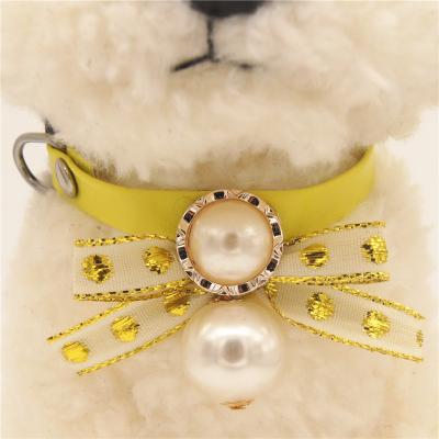 China 2021 de Nieuwe Arrivel-van het de Douanepatroon van de Diavlinderdas Hond Cat Bow Tie Collar van Logo No Pull Pu Te koop