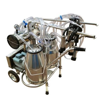 China HL-JN02 Double Bucket 220V/50Hz Vacuum Pump Cow Milking Machine with 1.1KW Power for Small Dairy Farms for sale