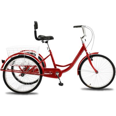 Cina Ride road bikes three wheel bicycle with 2 seats/adult tricycles for women 26 inch/rear basket adult tricycle in vendita