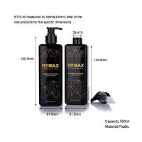 China 500ml Black Rectangle smooth with black pump for shampoo lotion bottle for sale