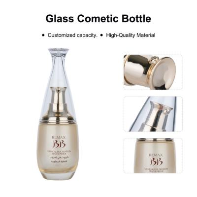 Cina Imballaggio cosmetico in vetro da 60 ml Bottiglia di fondazione vuota iridescente in vendita