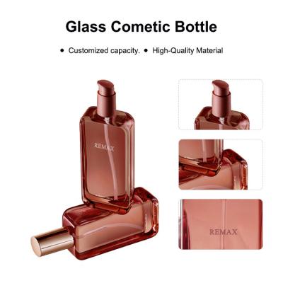 China 100 ml de Vidro Gradiente Cor- Rosa Embalagem Cosmética Botão de Loção de Vidro Com Bomba à venda
