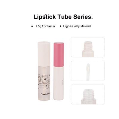 China 1.6g Frosted Cool Lip Balm Containers Tube With Beige Cap Lipstick Container Empty for sale