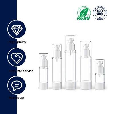 China 15ml 30ml 50ml Airless Pump Bottles Plastic Vacuum Transparent Pump Bottle for sale