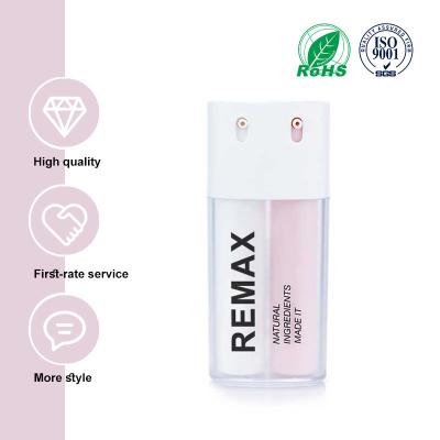 China 20ml X 2 Airless Pump Bottles White Pink Dual Chamber Plastic Airless Cosmetic Containers for sale