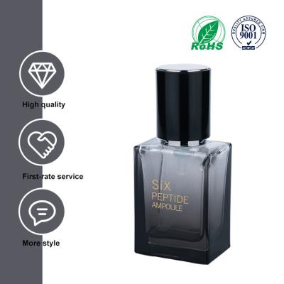 China Elegante 30 ml leere Flasche mit Grundfläche schwarz schräg halbtransparent zu verkaufen