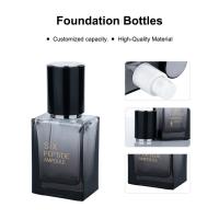 China Elegant 30ml Empty Foundation Bottle Black Gradient Semi Transparent for sale