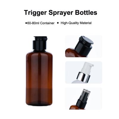 China 60ml 80ml Brown Plastic Trigger Sprayer Bottles for sale