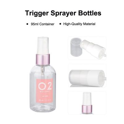 China Garrafa cilíndrica transparente de plástico de 90 ml com tampa branca/ preta/ rosa para garrafa pulverizadora de gatilho vazia à venda