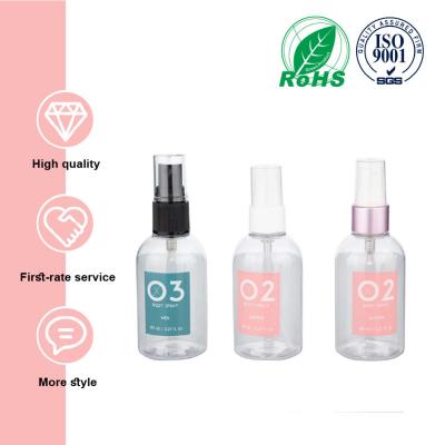 China Garrafa cilíndrica transparente de plástico de 90 ml com tampa branca/ preta/ rosa para garrafa pulverizadora de gatilho vazia à venda