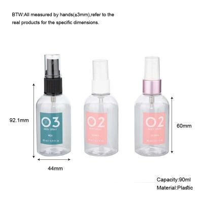 China Garrafa cilíndrica transparente de plástico de 90 ml com tampa branca/ preta/ rosa para garrafa pulverizadora de gatilho vazia à venda