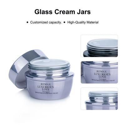 中国 50ml グランシーグレーグラス 空のクリームボトル グレー蓋付きのグラスビューティボトル 販売のため