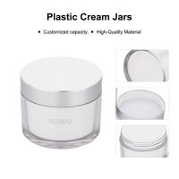 China 100g Double Layer Empty Face Cream Jars Plastic Customizable With Silver Lid for sale