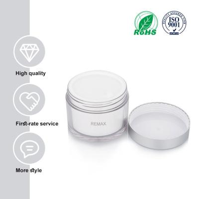 China 100g Double Layer Empty Face Cream Jars Plastic Customizable With Silver Lid for sale