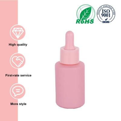 China 30ml Macaron Frosted Glass Cosmetic Dropper Bottles For Essential Oils for sale