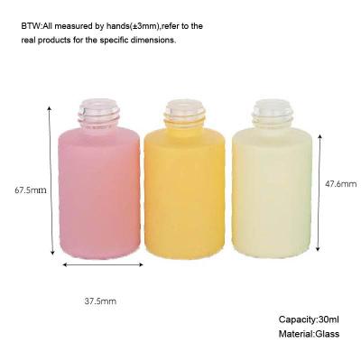 China 30ml Macaron Frosted Glass Cosmetic Dropper Bottles For Essential Oils for sale