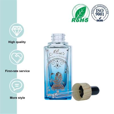 China 30ml Cosmetic Dropper Bottles Essential Oil Dropper Bottles With Gold Collar for sale