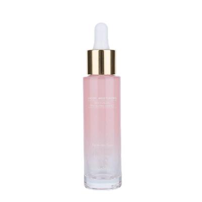 Cina Bottiglie gocciolanti vuote di vetro trasparente da 30 ml rosa gradiente con testa gocciolante di platino in vendita