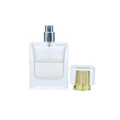 Cina 50 ml bottiglia di profumo di vetro con imballaggio cosmetico con tappo a filo dorato/nero in vendita