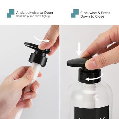 Κίνα 500 ml Διαφανές κυλινδρικό λείο με μαύρη αντλία για μπουκάλι σαμπουάν λοσιόν προς πώληση