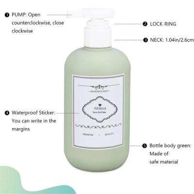 Κίνα 500 ml πράσινο κυλινδρικό λείο με λευκή αντλία για μπουκάλι σαμπουάν λοσιόν προς πώληση
