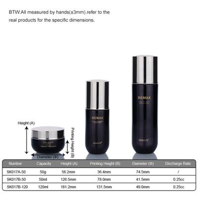 Cina Confezione per la cura della pelle in plastica nera di lusso 50 ml 120 ml 50 g Per la cura del viso in vendita