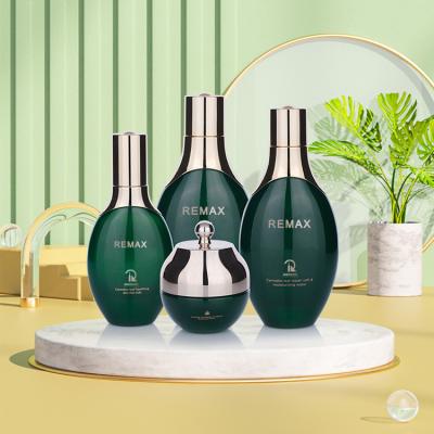 China Embalagem Cosmética de vidro de luxo de 120 ml Loção verde para cuidados pessoais à venda