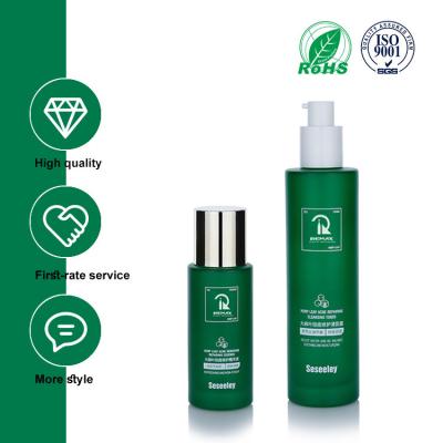 China Luxe 100 ml glazen lotion set cilindrisch groen voor persoonlijke verzorging Te koop