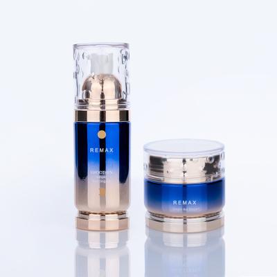 Cina 50 ml di Crema di Vetro in Barattolo Blu profondo e scintillante di Gold Gradients per la cura del viso in vendita